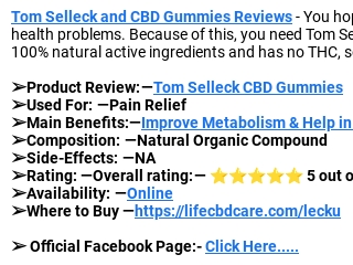 Tom Selleck CBD Gummies Reviews In Usa