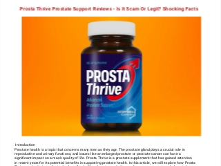 ProstaThrive Reviews, Price, Ingredients, Advantages & How Does It Work?
