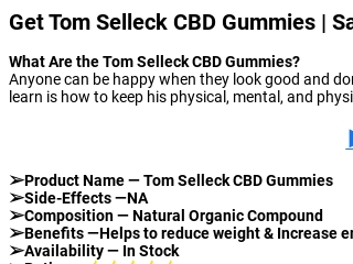 Tom Selleck CBD Gummies