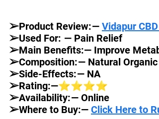 Vidapur CBD Gummies Reducing Pain, Stress, Anxiety, And Depression