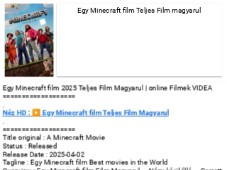Online—Filmek | Egy Minecraft film Teljes Film Magyarul Videa