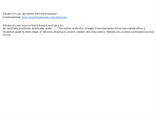 8 Rules Of Love Jay Shetty Pdf Free Download