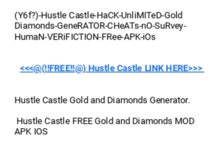 (Y6f?)-Hustle Castle-HaCK-UnliMITeD-Gold Diamonds-GeneRATOR-CHeATs-nO-SuRvey-HumaN-VERiFICTION ...