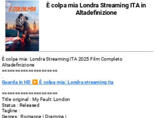 [Film Completo! È colpa mia Londra Streaming ITA Altadefinizione