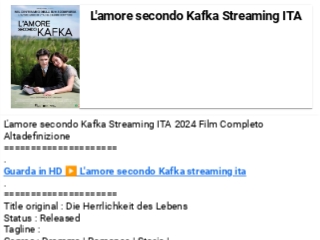 [Film Completo! L'amore secondo Kafka Streaming Community ITA