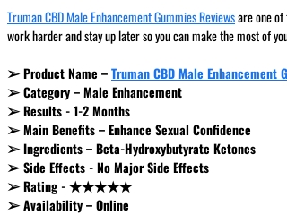 Truman CBD Male Enhancement Gummies Shop