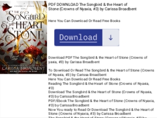 ![EPUB.] PDF DOWNLOAD The Songbird & the Heart of Stone (Crowns of Nyaxia, #3) by Carissa Broadbent