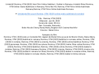 Film Romina, VTM (2023) Online subtitrat în Româna | GRATIS