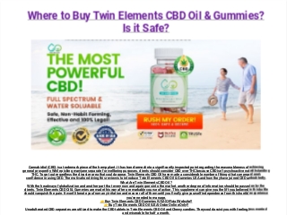 Where to Buy Twin Elements CBD Oil & Gummies? Is it Safe?