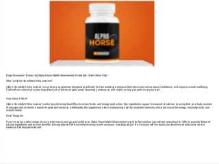 Alpha Horse Male Enhancement- The Edge You Need
