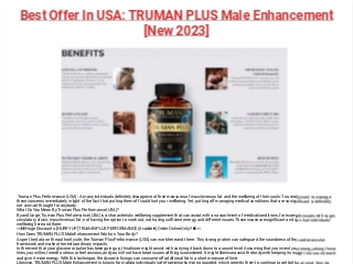 Best Offer In USA: TRUMAN PLUS Male Enhancement [New 2023]
