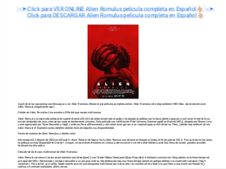 Ver ONLINE Alien Romulus PELÍCULA completa en Español. Película gratis en castellano
