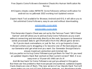 ## Zepeto free Coins Followers generator online hack cheats codes 2023 no survey no human ...