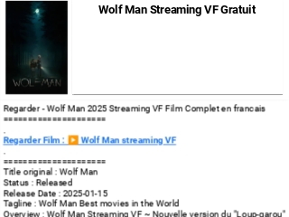 Regarder - Wolf Man 2025 Streaming VF Film Complet en francais