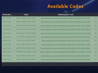 toto1010twitch Streamer Codes