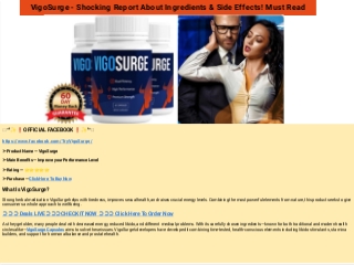 VigoSurge - Shocking Report About Ingredients & Side Effects! Must Read