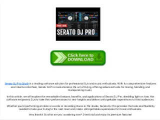 DOWNLOAD—Serato DJ Pro Crack (𝟸𝟶𝟸𝟻) + 𝙻𝚒𝚌𝚎𝚗𝚜𝚎 𝙺𝚎𝚢