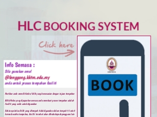 HLC BOOKING SYSTEM