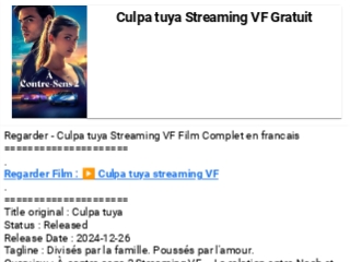 Regarder - Culpa tuya Streaming VF Film Complet en francais