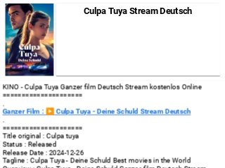 [Ganzer Film] Culpa Tuya Stream Deutsch KINO