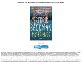 Download PDF My Friends by Fredrik Backman