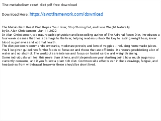 The metabolism reset diet pdf free download