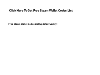 Free Steam Wallet Codes List [updated weekly]