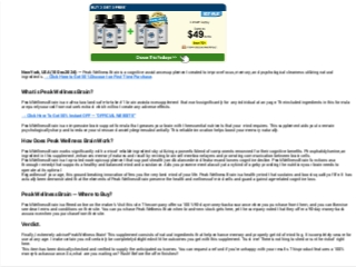 Peak Wellness Brain Reviews (Warning!) Know ALL the Facts Before Buy