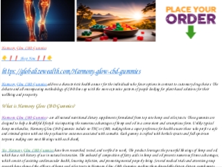 Harmony Glow CBD Gummies Improve Mental and Physical Abilities!