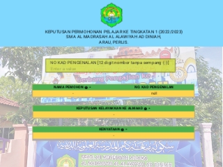 KEPUTUSAN PERMOHONAN KE TINGKATAN 1 ALMAAD 2022