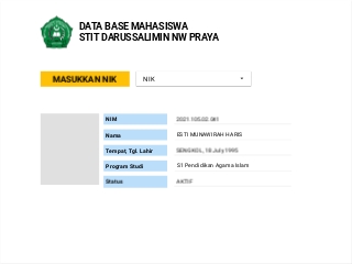 DataBase Mahasiswa STIT Darussalimin NW Praya