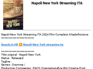 Napoli-New York Streaming ITA 2024 Film Completo Altadefinizione