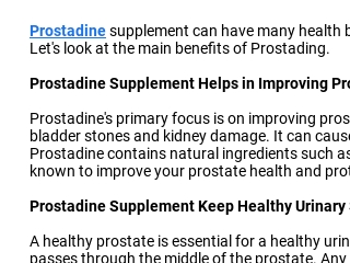 Prostadine - Prostate Health Results, Reviews, Price And Benefits?