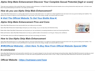 Alpha Strip Male Enhancement
