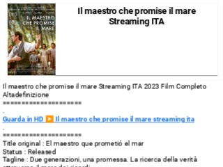 !Guarda film! - Il maestro che promise il mare Il genio dello Streaming ITA
