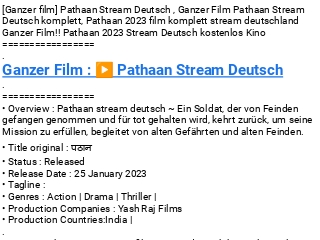 Stream Deutsch » Pathaan Ganzer film deutsch kostenlos Online Anschauen