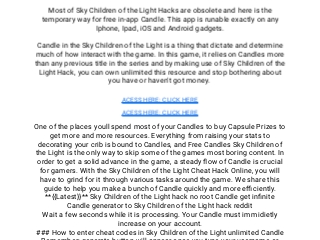 Sky Children of the Light Hack no survey 2023 Candle