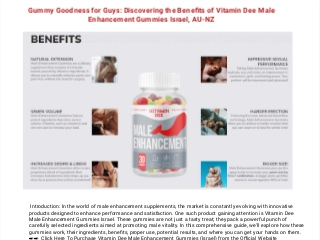 Unlocking Desire: A Guide to Vitamin Dee Male Enhancement Gummies Israel