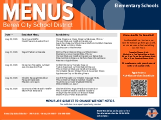 BCSD Menus