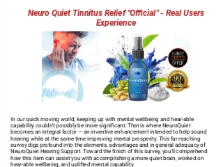 Neuro Quiet Tinnitus Relief "Official" - Real Users Experience