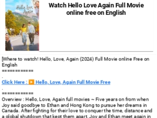 [!FULL MOVIE!] Hello Love Again watch online free streaming Reddit