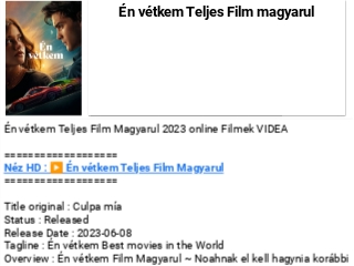 Én vétkem Teljes film magyarul VIDEA