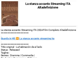 La stanza accanto Streaming ITA Altadefinizione