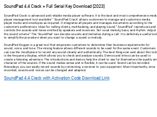 SoundPad 4.4 Crack + Serial Key Full Activate 2023 [Latest]
