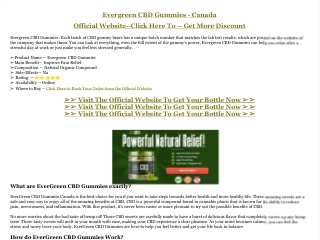 Evergreen CBD Gummies – Reviews Canada