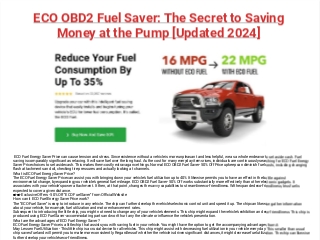 ECO OBD2 Fuel Saver: The Secret to Saving Money at the Pump [Updated 2024]