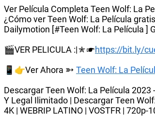 [[REPELIS24]-Ver Teen Wolf: La Película(2023) Online en Espanol y Latino