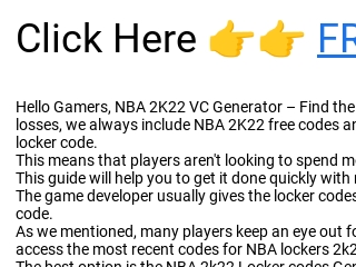 NBA 2k22 FREE VC Generator 2023 Get Free NBA 2k22 VC With Locker Codes ...
