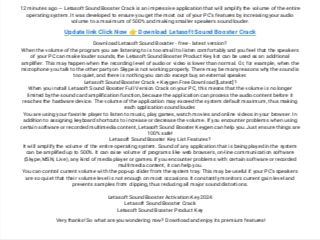 DOWNLOAD—Letasoft Sound Booster Crack – Product Key [Latest]