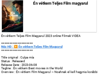 [Filmek - Én vétkem Teljes Film Magyarul Videa